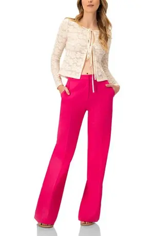IVONNE Flared Semi-bell Bottom Trousers - Fuchsia