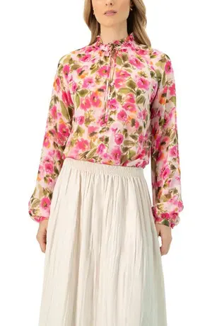 IVONNE Floral High Neck Blouse