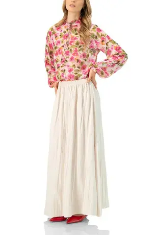 IVONNE Floral High Neck Blouse