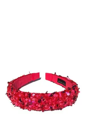 SIMITRI Sequin Embroidered Headband - Berry