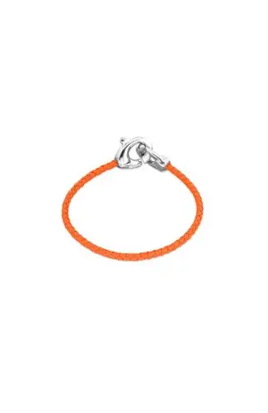 UNODE50 Sterling -plated Carabiner Leather Bracelet