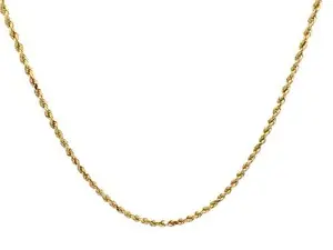 ANCONA JEWELRY 14k Gold Diamond Cut Rope Chain Necklace