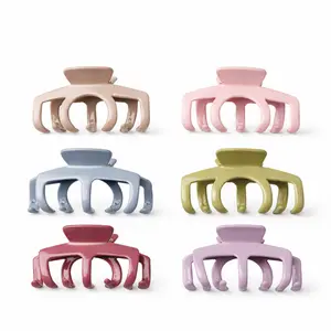 DONATELLO GIAN Soft Matte Claw Clip Set 6 Pack - Brown