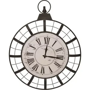 TRANSPAC Metal Everyday Wall Clock Stylish Spring Design For Home And Office Decor - Black
