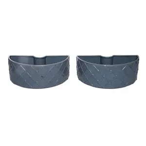 TRANSPAC Dolomite Two Piece Table Planter With Drainage Hole For Spring Garden Decor