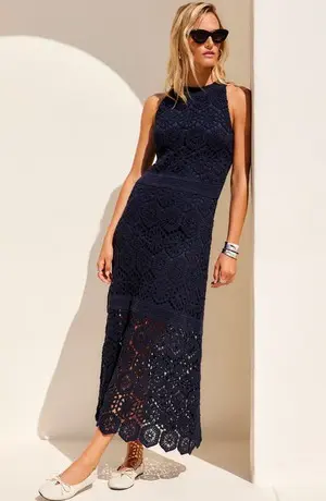 Fifteen Twenty Londyn Crochet Midi Dress