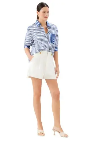Fifteen Twenty Leighton Ruched Sleeve Striped Shirt