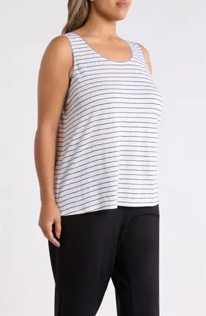 Eileen Fisher Stripe Organic Linen Tank