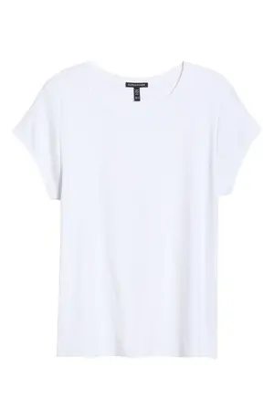 Eileen Fisher Ribbed Organic Cotton Crewneck T-shirt