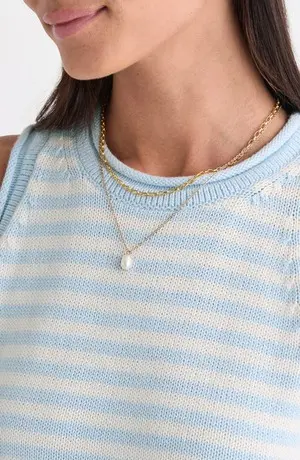 Vineyard Vines Stripe Sweater Tank - Rocks Blue Stripe
