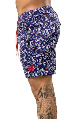 MACEOO Printed Swim Trunks - Black