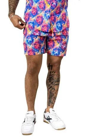MACEOO Printed Swim Trunks - Red
