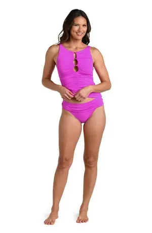 La Blanca Island Goddess High Neck Tankini Top - Violet