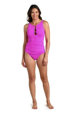 La Blanca Island Goddess High Neck Tankini Top - Violet