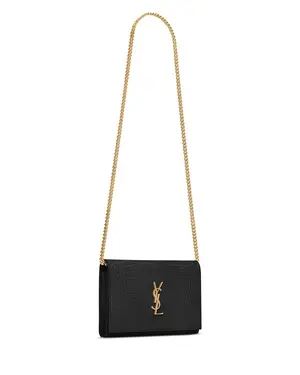 Saint Laurent Cassandre Chain Wallet - Black