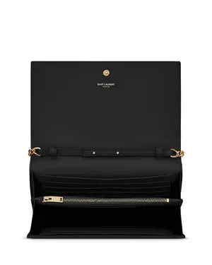 Saint Laurent Cassandre Chain Wallet - Black