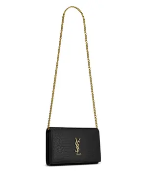 Saint Laurent Cassandre Chain Wallet - Black