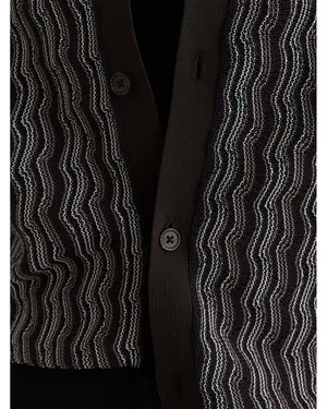 REISS Cuban Collar Wavy Pattern Shirt