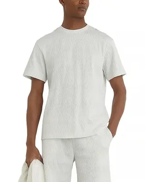 REISS Relaxed Fit Textured Wave Jacquard T-shirt