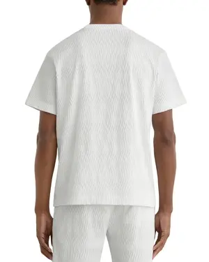 REISS Relaxed Fit Textured Wave Jacquard T-shirt