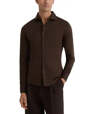REISS Slim Fit Shirt - Brown