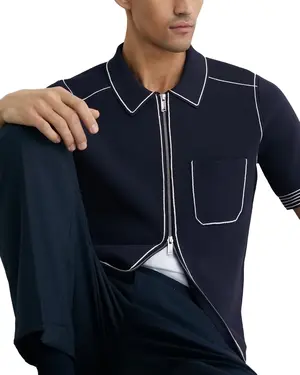 REISS Blake Regular Fit Contrast Pipe Shirt