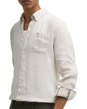 Barbour Linton Linen Tailored Shirt - Mist