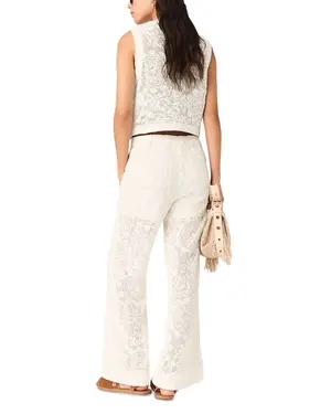 Maje Laros Floral Guipure Lace Waistcoat