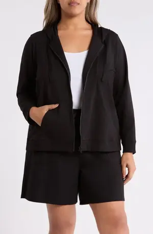Eileen Fisher Hooded Zip Jacket