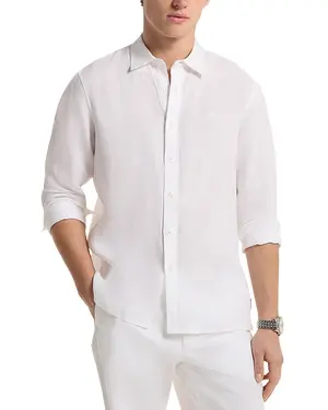 Michael Kors Classic Fit Linen Shirt - White