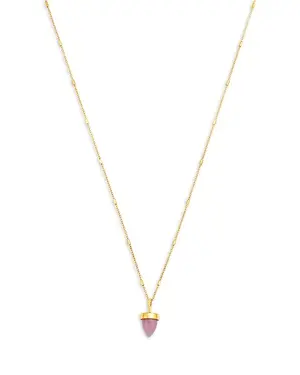 Zoe Chicco 14k Yellow Pink Opal Bullet Pendant Necklace - Gold