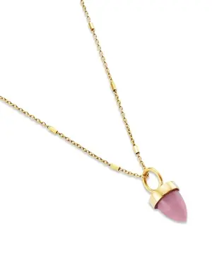 Zoe Chicco 14k Yellow Pink Opal Bullet Pendant Necklace - Gold