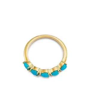 Zoe Chicco 14k Yellow Turquoise Five Stone Band