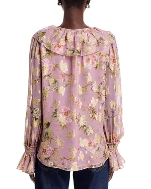 Kobi Halperin Leia Jacquard Ruffle Blouse