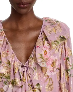 Kobi Halperin Leia Jacquard Ruffle Blouse