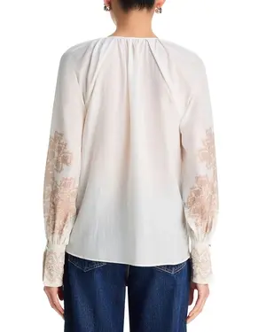 Kobi Halperin Embroidered Tassel Blouse