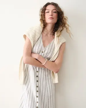 Marine Layer Camila Maxi Dress - Cream/navy