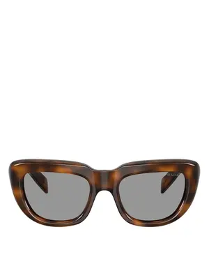 Prada 54mm Rectangular Sunglasses - Grey