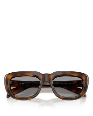 Prada 54mm Rectangular Sunglasses - Grey
