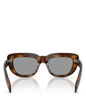 Prada 54mm Rectangular Sunglasses - Grey