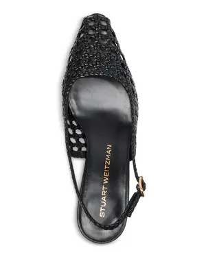 STUART WEITZMAN Stassi 50 Woven Slingback Pumps - Black