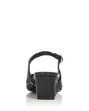 STUART WEITZMAN Stassi 50 Woven Slingback Pumps - Black