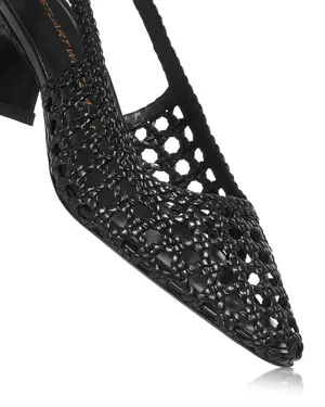 STUART WEITZMAN Stassi 50 Woven Slingback Pumps - Black