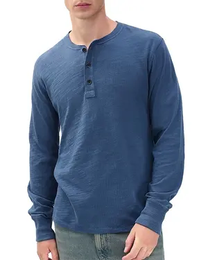 Rag & Bone Classic Flame Henley Tee - Blue