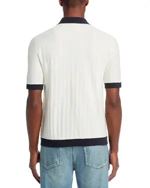 Rag & Bone Zuma Stripe Polo Shirt - Chalk