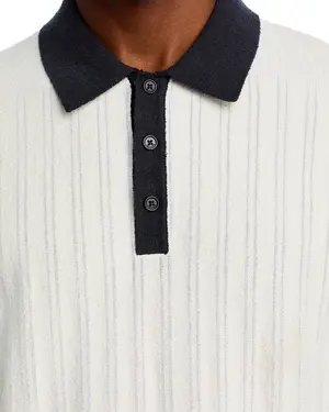 Rag & Bone Zuma Stripe Polo Shirt - Chalk
