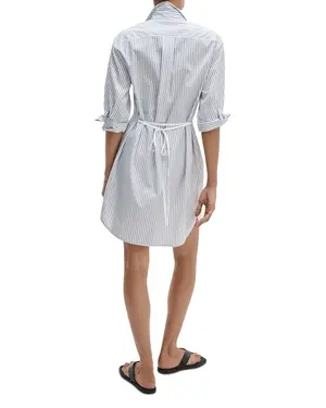Rag & Bone Lucia Stripe Mini Shirt Dress - Navy Stripe
