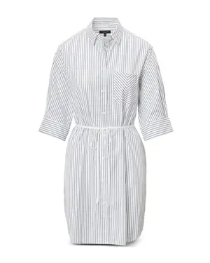 Rag & Bone Lucia Stripe Mini Shirt Dress - Navy Stripe