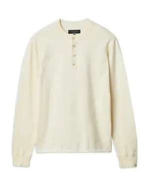 Rag & Bone Washed Henley Shirt - Chalk