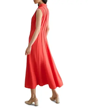 HOBBS LONDON Burghley Pleated Dress - Calendula Red